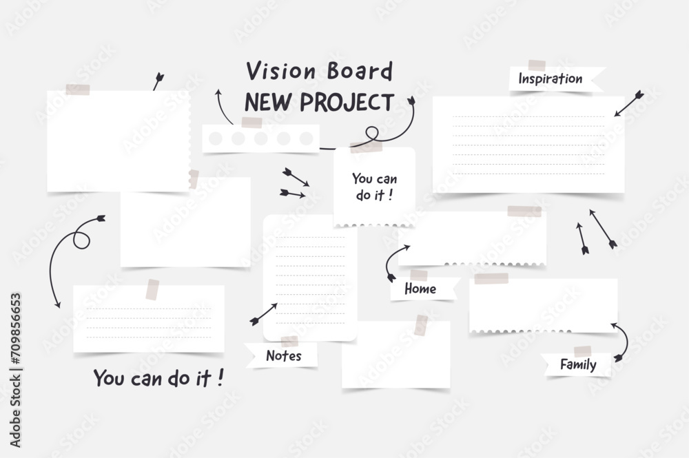 Vector photo collage template moodboard pictures grids vector ...