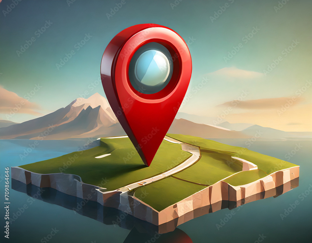 Point of location 3d icon. Pointer of map isolated on transparent ...
