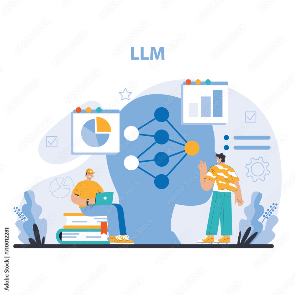 LLM concept. Visualizing the intricate network of large language model capabilities. Enhances ...