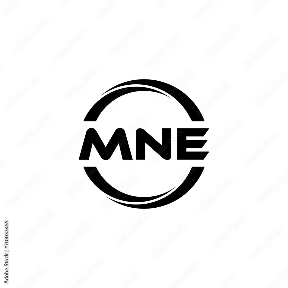MNE letter logo design with white background in illustrator, cube logo ...