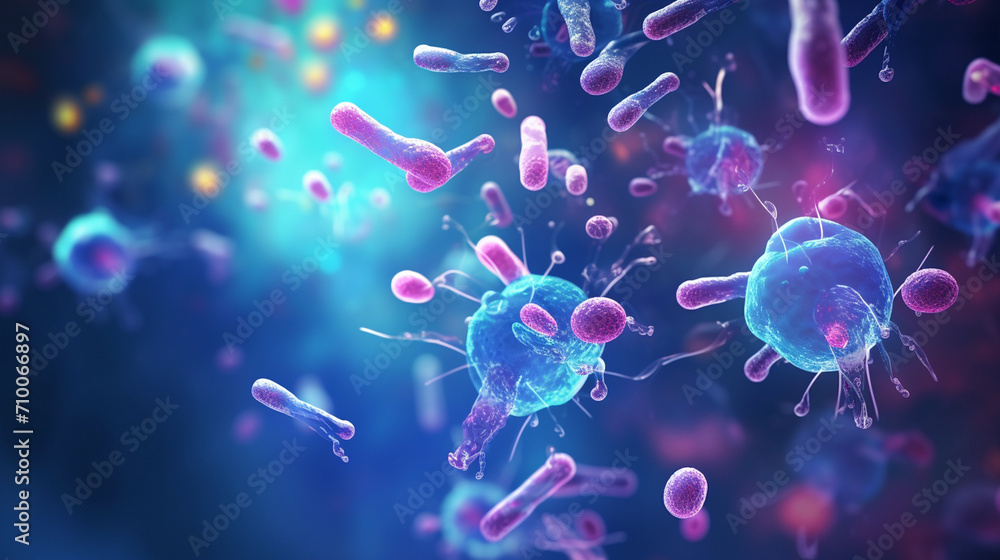 microbiology under microscope.Probiotics Bacteria.Biology, science ...