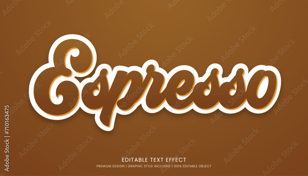 espresso editable 3d text effect template bold typography and abstract ...