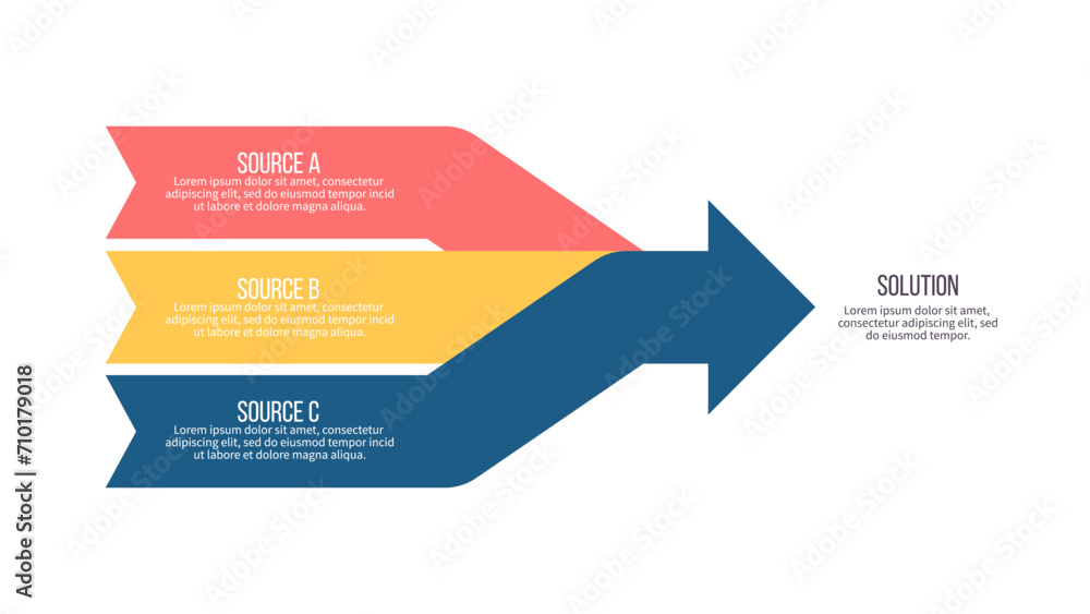 Business infographic template. Arrow with 3 options, steps. Vector ...