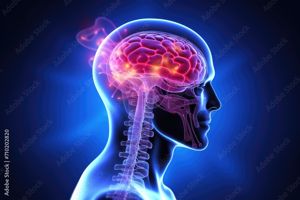 Stock-Illustration „Brain imaging X-ray and CT scan techniques, digital ...