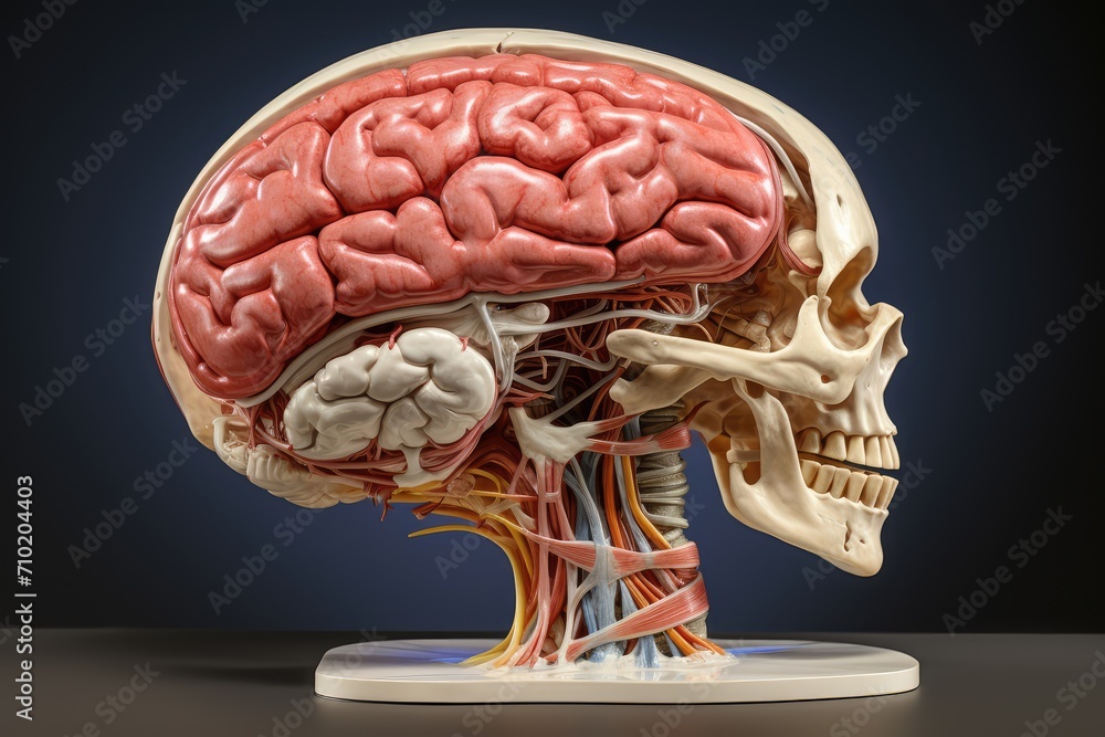 Skull and head anatomy, cranium, pate, and crossbones. Utilizing X-ray ...
