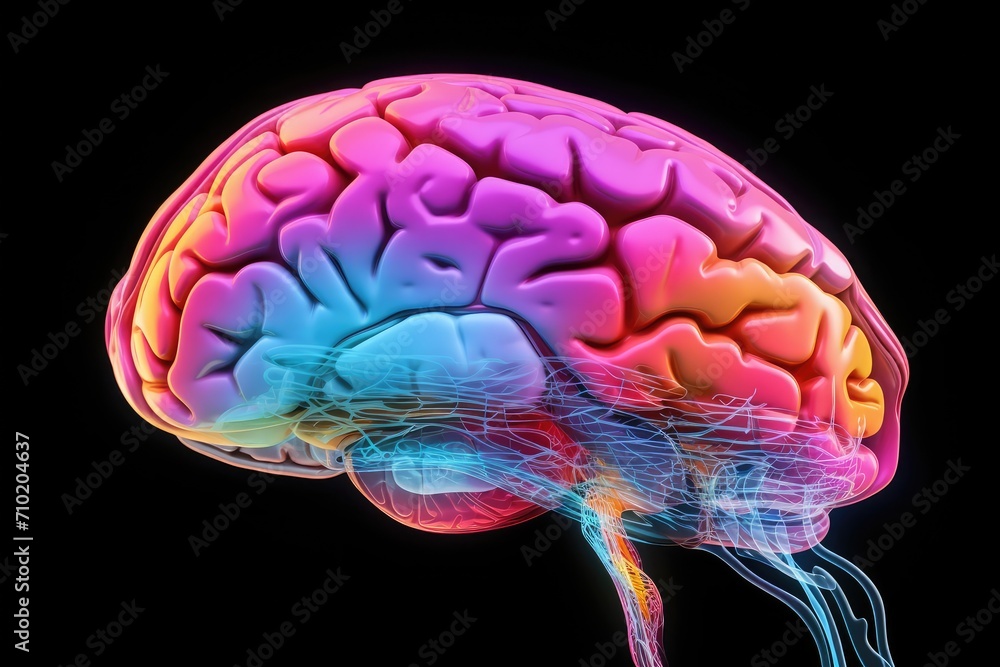 3D Brain Science Scientific Neural networks, cortical columns neural ...