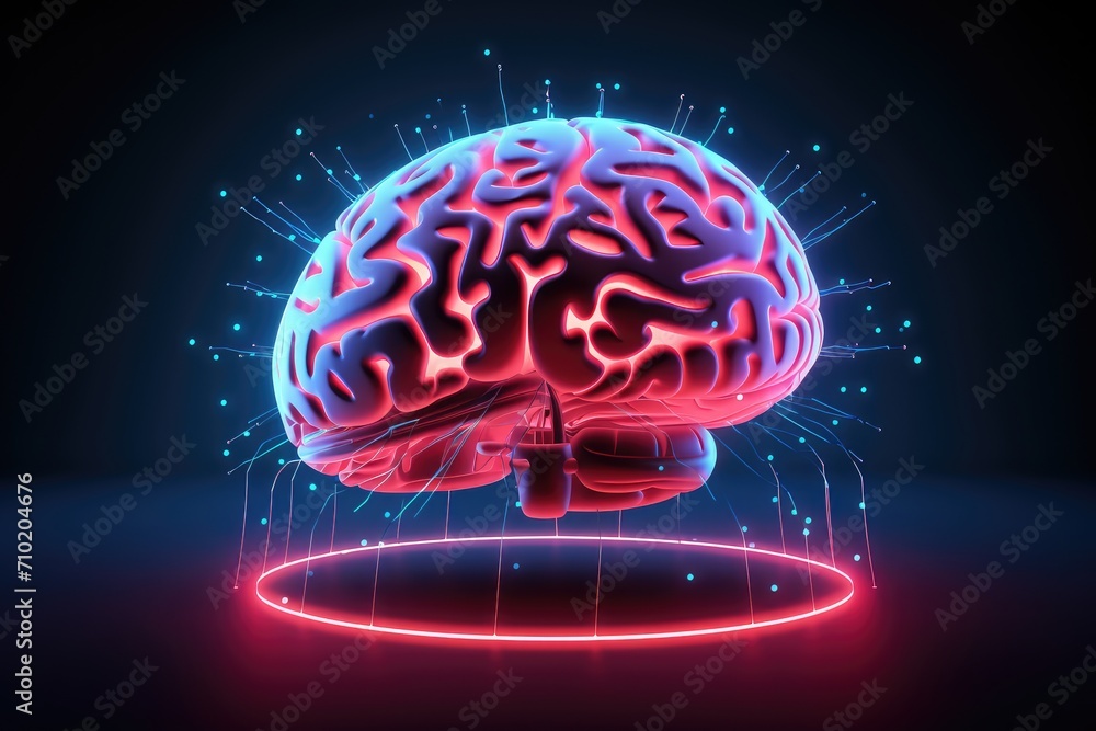 Illustration Stock 3D Brain Science Scientific Neural networks ...