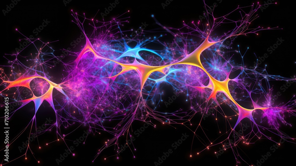 Complex neuronal network neurons synapses in brain. Explore neural encoding and decoding ...