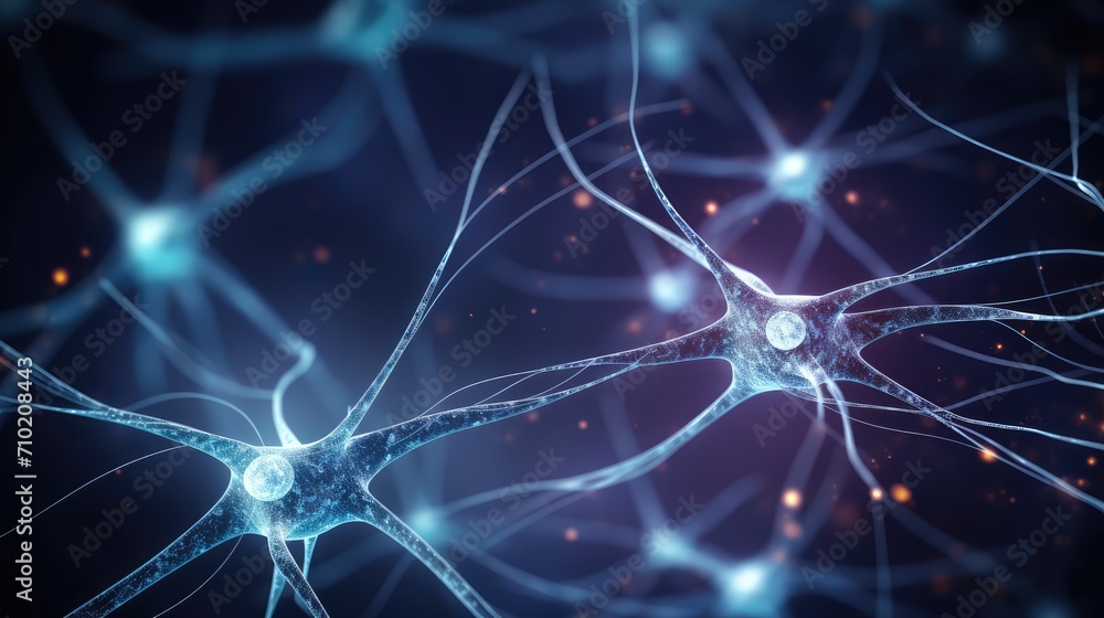 Illustration Stock Neuronal network, neurons, and synapses. Brain ...