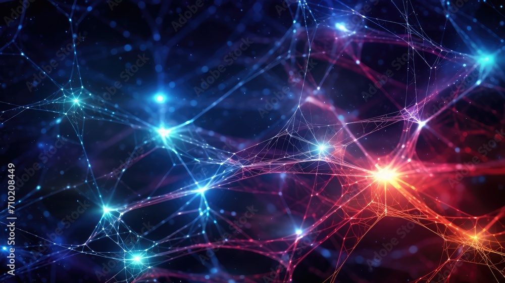 Stock-Illustration „Neuronal network, neurons, and synapses. Brain sensory cortex functions ...