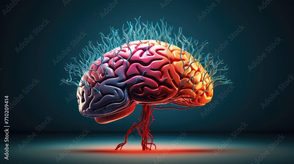 Ilustración de Stock Neurovascular Human Brain disorders affecting ...