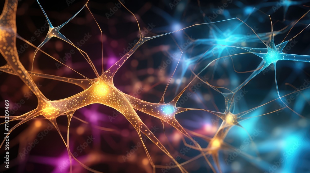 Complex neuronal network neurons synapses in brain. Explore neural encoding and decoding ...