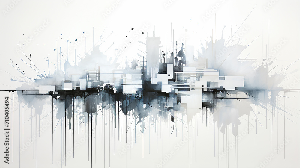 modernism abstractionism art white background, minimalism simple forms ...