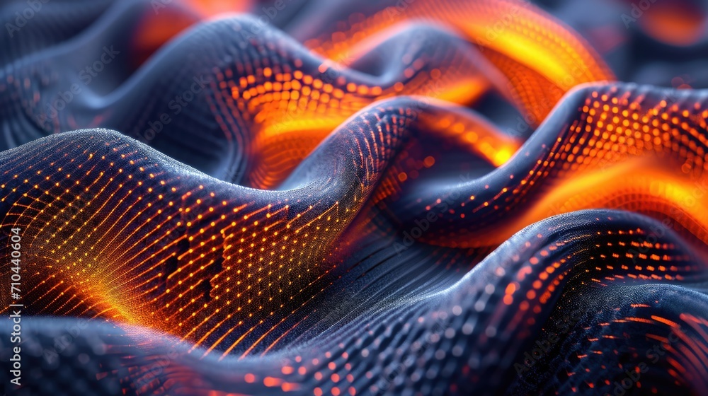 Macro Photography of Futuristic Tech-Wear Fabrics, highlighting ...
