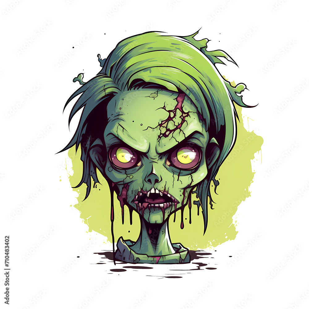 zombie girl art illustrations for stickers, tshirt design, poster etc ...