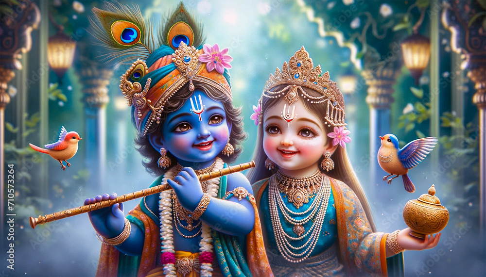 Radha krishna, Cute Little radha krishna Stock Photo | Adobe Stock