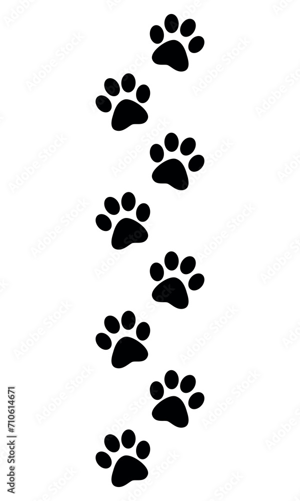animal tracks, black and white vector silhouette cartoon illustration ...