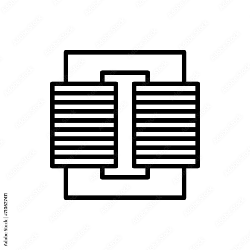 เวกเตอร์ Stock Electric transformer icon. Simple vector sign of an ...