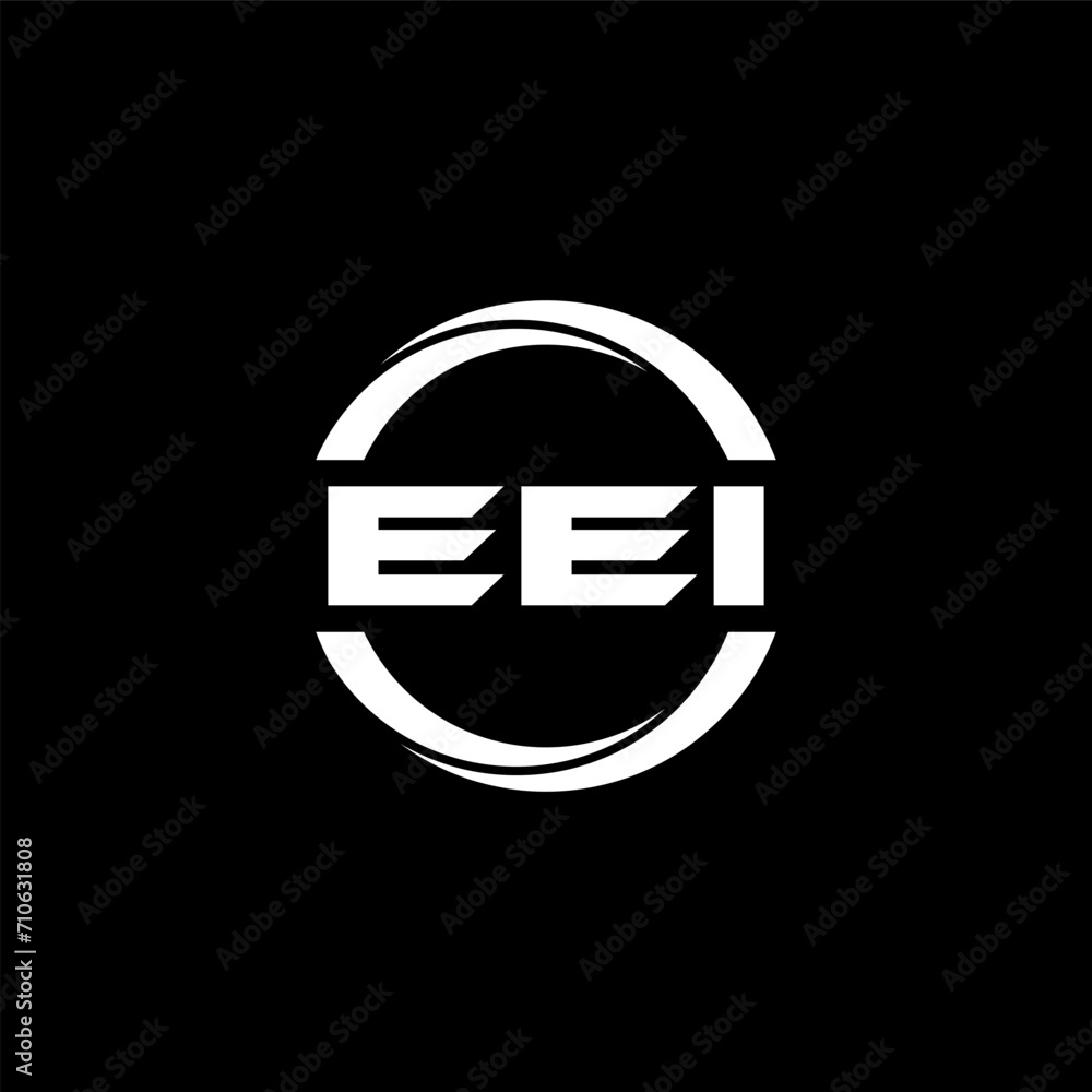 EE letter logo design with black background in illustrator, cube logo ...