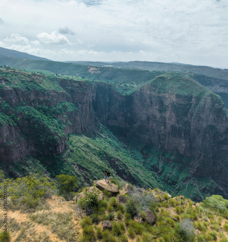 Aerial view of people at Mirador El Calicho, a lookout over the ...