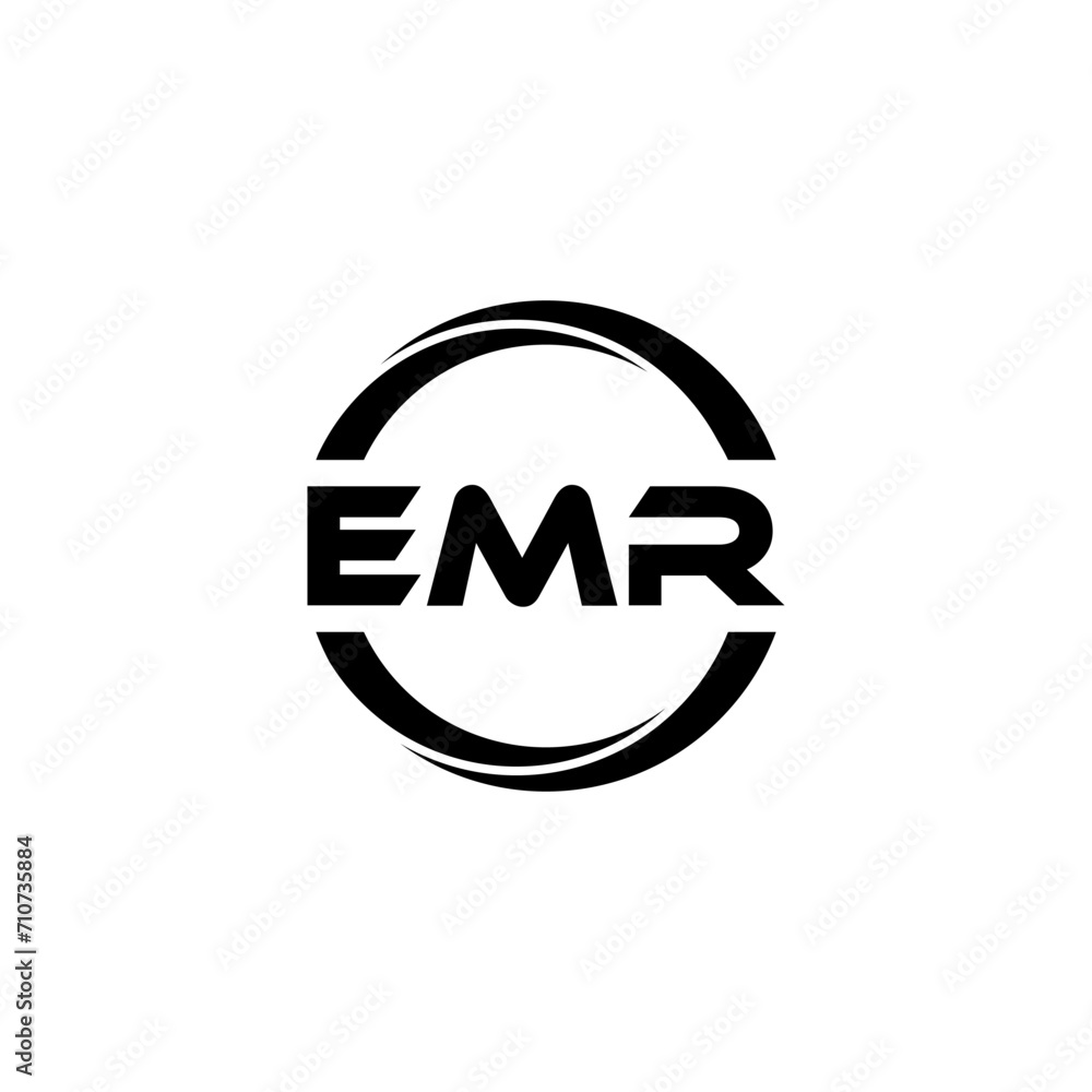 EMR letter logo design with white background in illustrator, cube logo ...