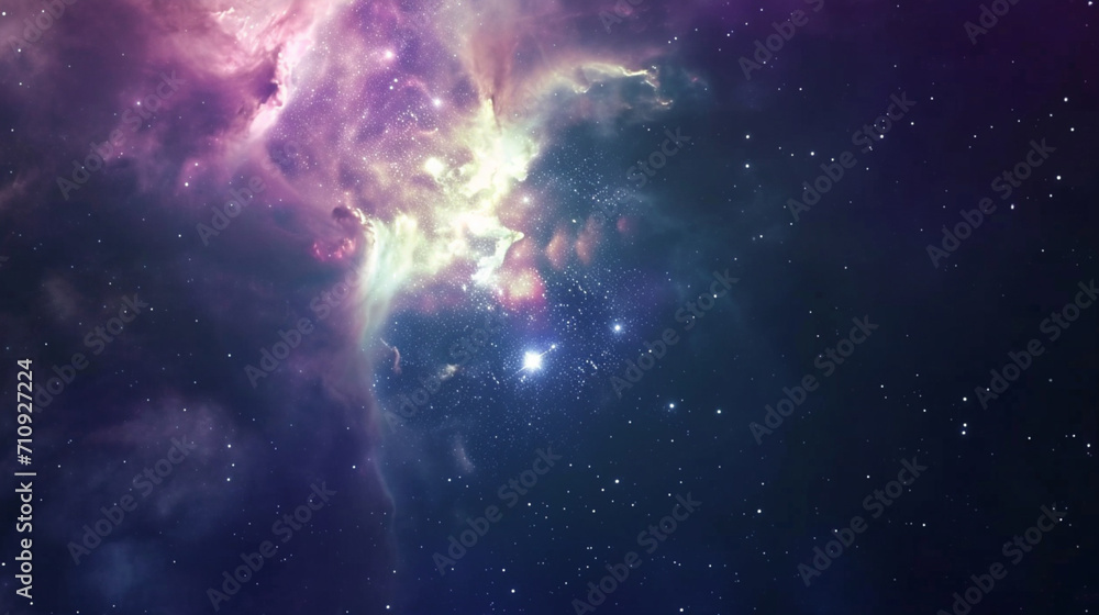 Zooming Out Of A Nebula In Deep Space. Highly Realistic Background ...