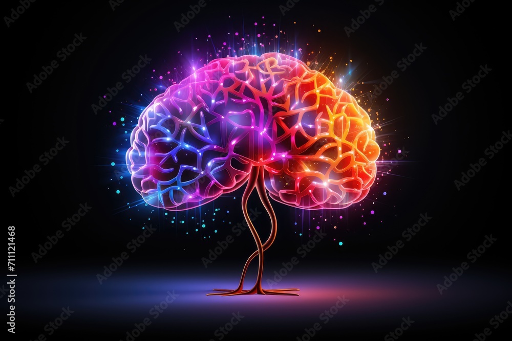 Colorful vivid motley human Brain anatomy cerebral structures cerebrum ...