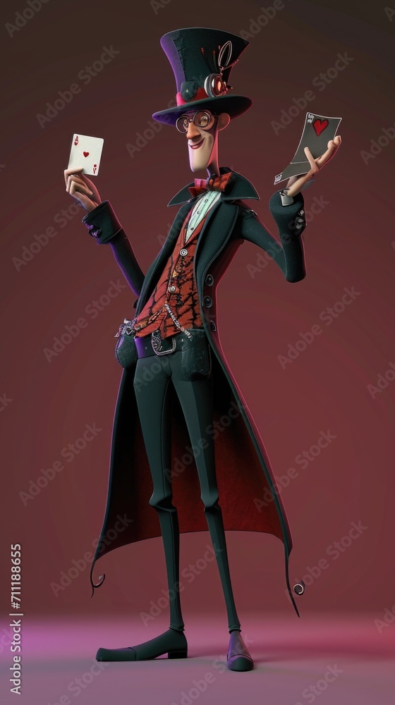 Cartoon digital avatar of a Cyberpunk Magician This modernday magician ...