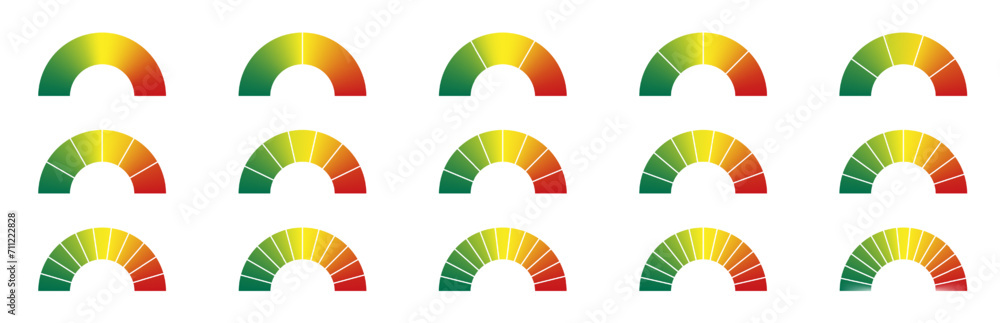 Energy efficiency score rating gauge. Red, yellow and green chart ...