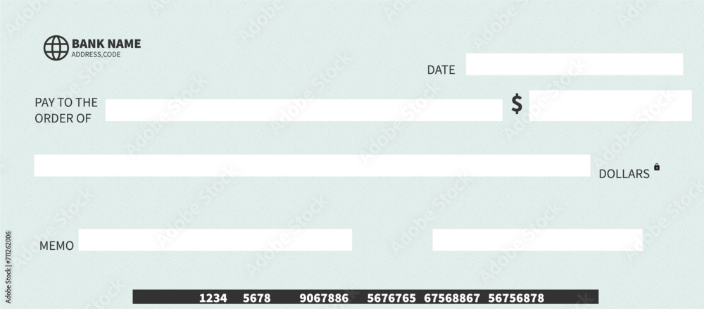Blank bank cheque. Personal desk check template new design Stock Vector ...