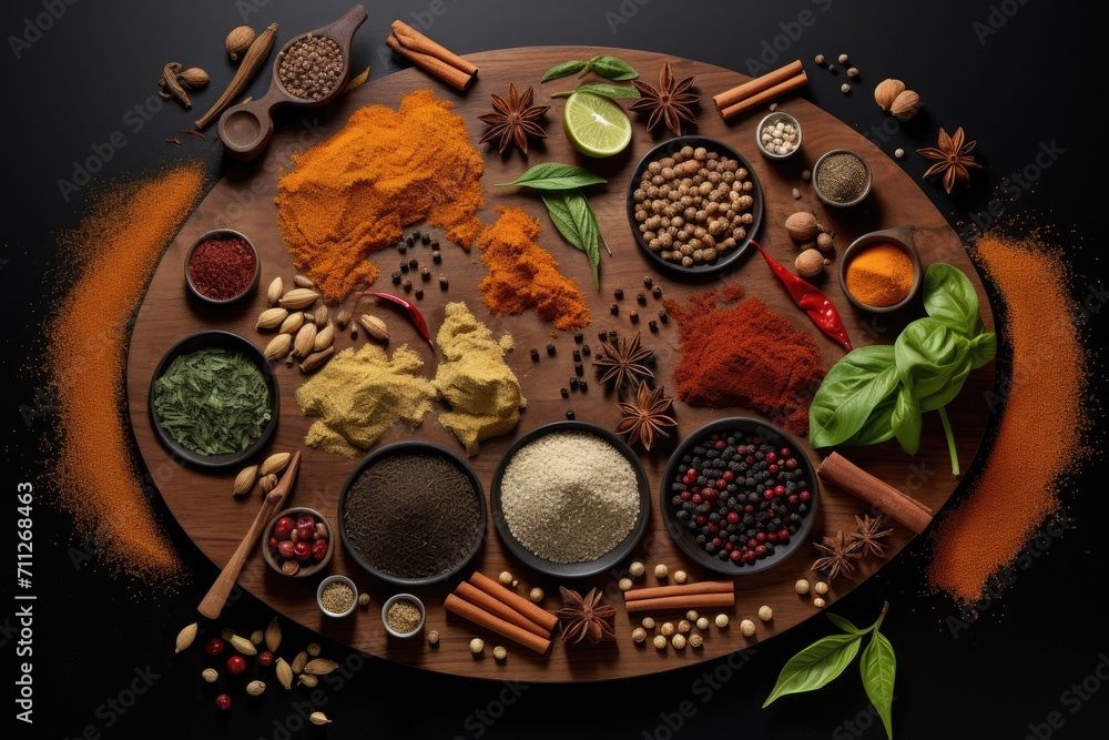 Assortment of Different Types of Spices Perfectly Arranged , Follow the ...