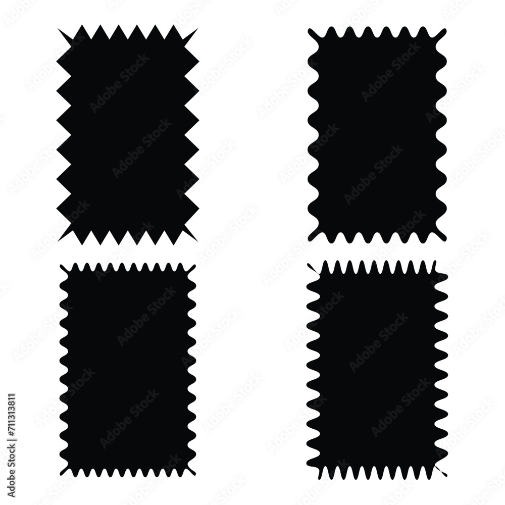 Circle and square scalloped frames. Scalloped edge 4 rectangle and ...