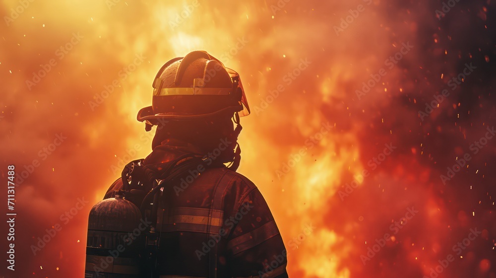 Firefighting-themed background with space for text, featuring a fire ...