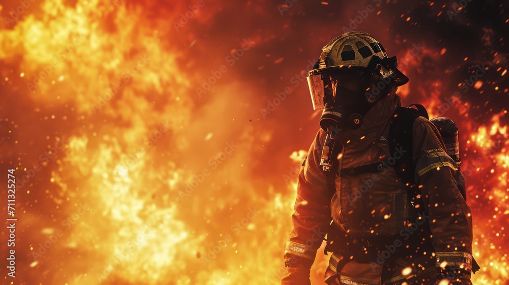 Firefighting-themed background with space for text, featuring a fire ...