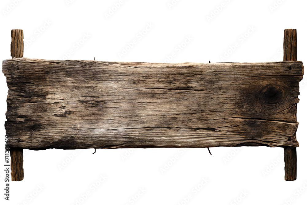 Empty rotten wood banner sign on transparent background Generative Ai ...