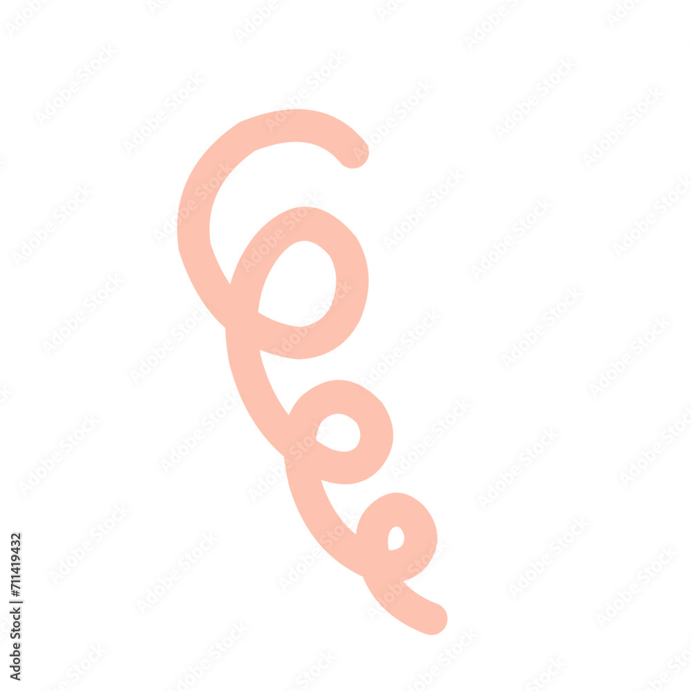 Curls abstract scribble with hand drawn line. Doodle decorative curls ...