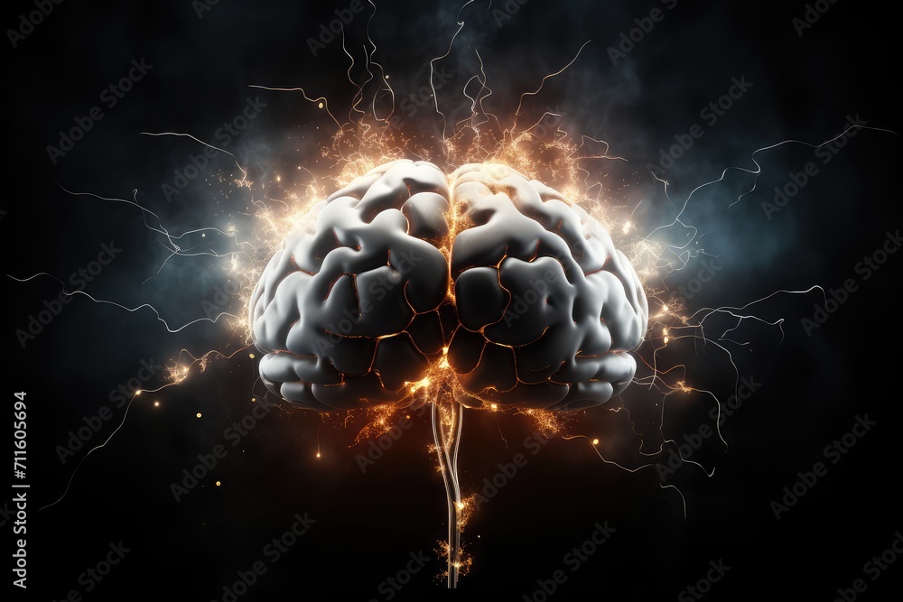 Human Axon Brain dynamic energy lightning and thunderbolt flashes ...