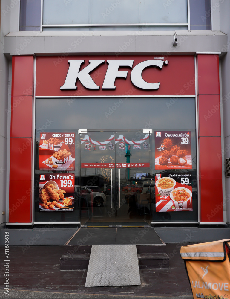Bangkok, Thailand - January 18, 2024 Logo KFC is an American fast food ...