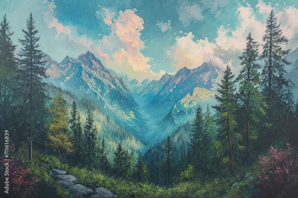 pair of prominent trees with leaves changing colors from green to ...