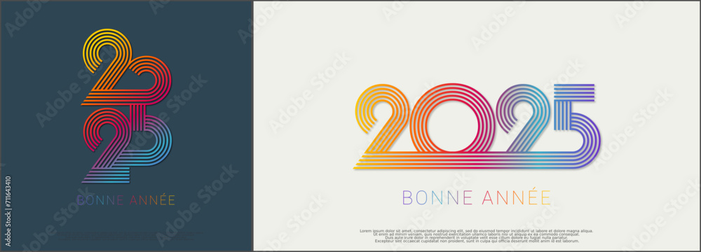 Bonne année - meilleurs vœux 2025 - vecteur pour affiche, bannière ...