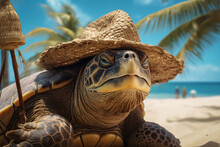 Summer Surfing Turtle Poster Free Stock Photo - Public Domain Pictures