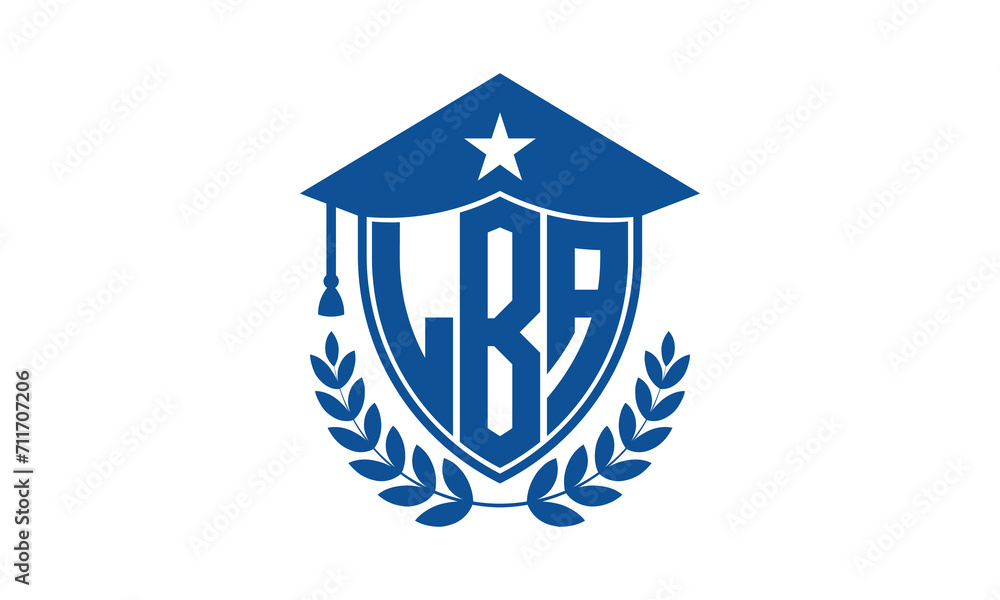 Vector de Stock LBA three letter iconic academic logo design vector ...