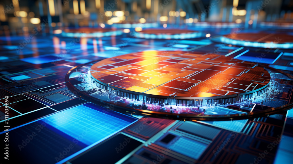 semiconductor / wafer production in a factory Stock Illustration ...