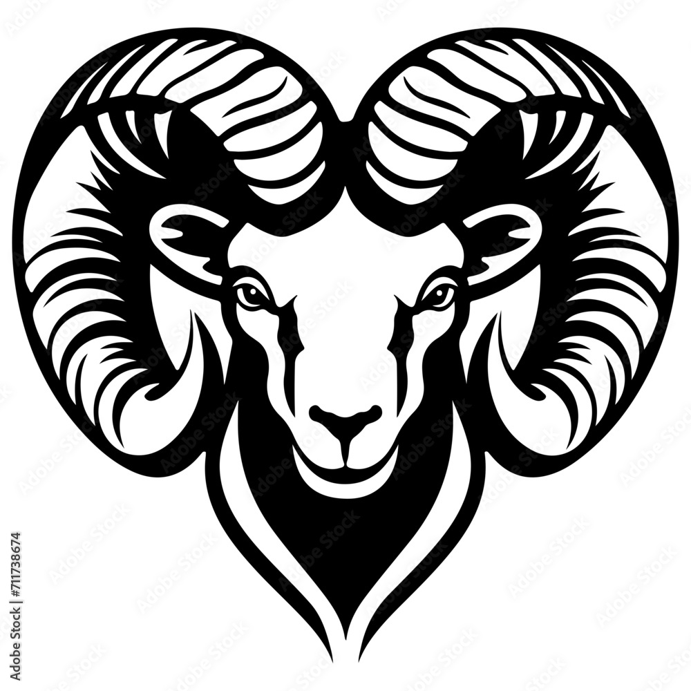 ram black silhouette logo svg vector, ram icon illustration. Stock ...