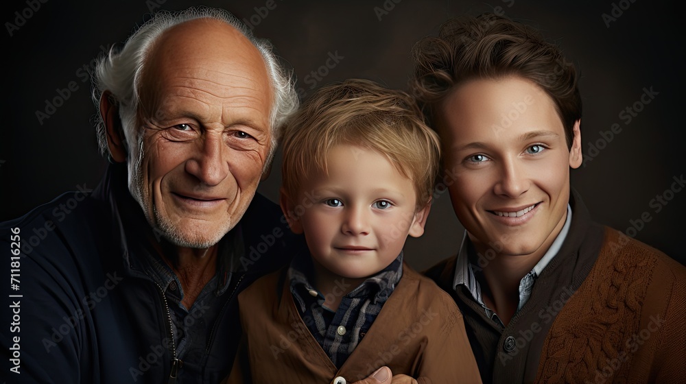 essence of family legacy with a heartwarming portrait. Three ...