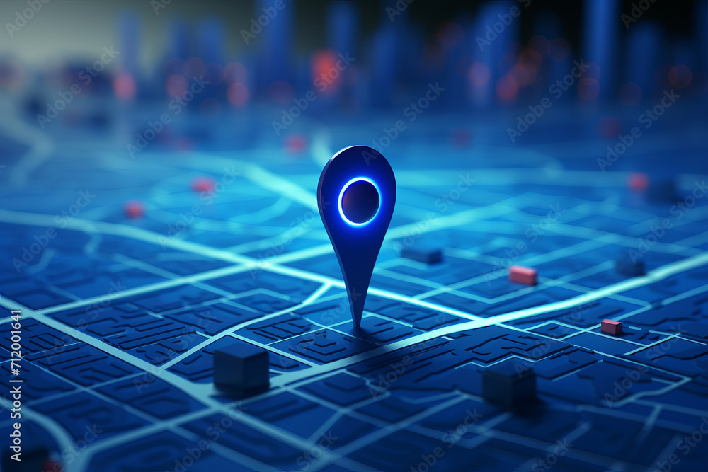 Experience the future of navigation in this 3D illustration of a map ...