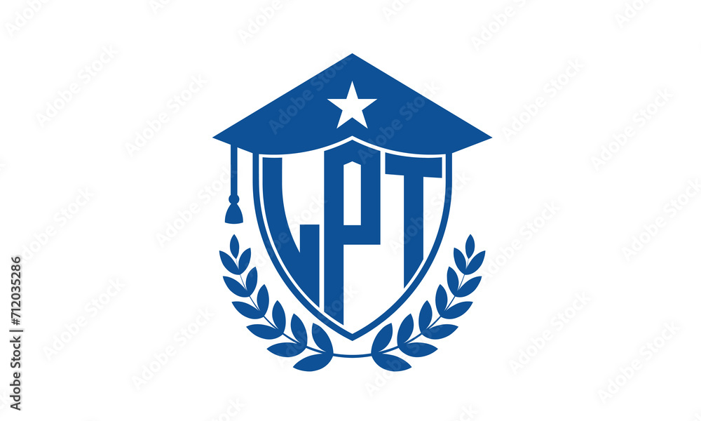 LPT three letter iconic academic logo design vector template. monogram ...