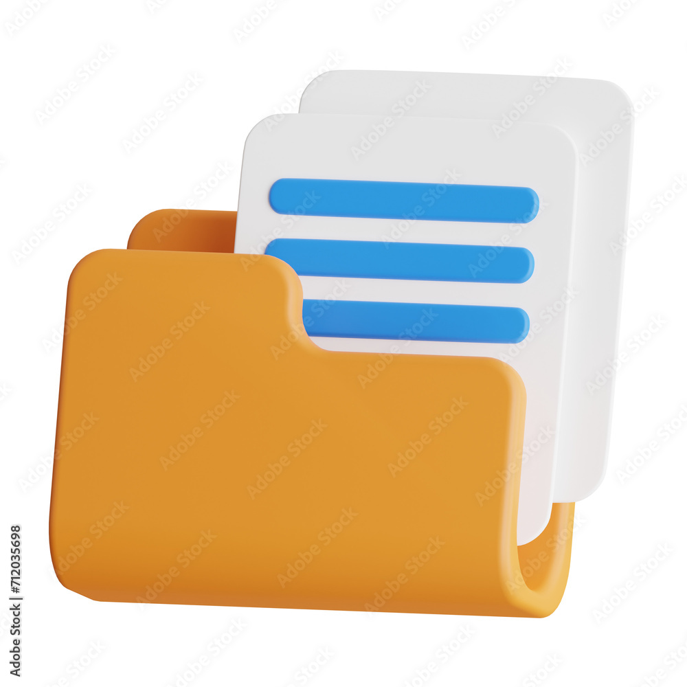 3D Files Model Accessing Your Documents. 3d illustration, 3d element ...