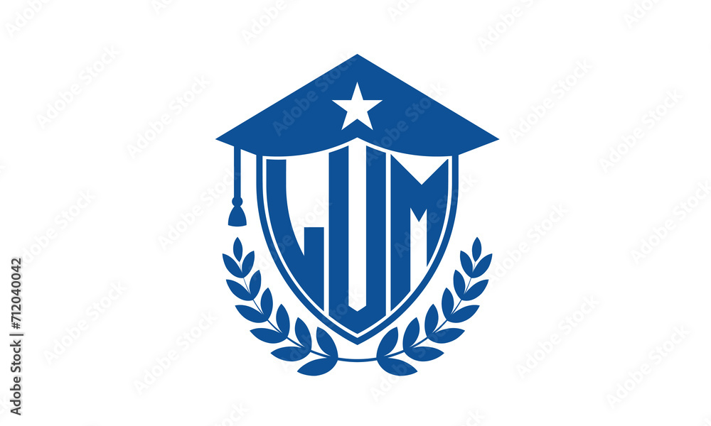 LUM three letter iconic academic logo design vector template. monogram ...