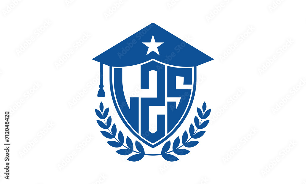 LZS three letter iconic academic logo design vector template. monogram ...